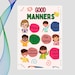 Good Manners Simple Illustration Poster Good Behavior Poster Printable ...