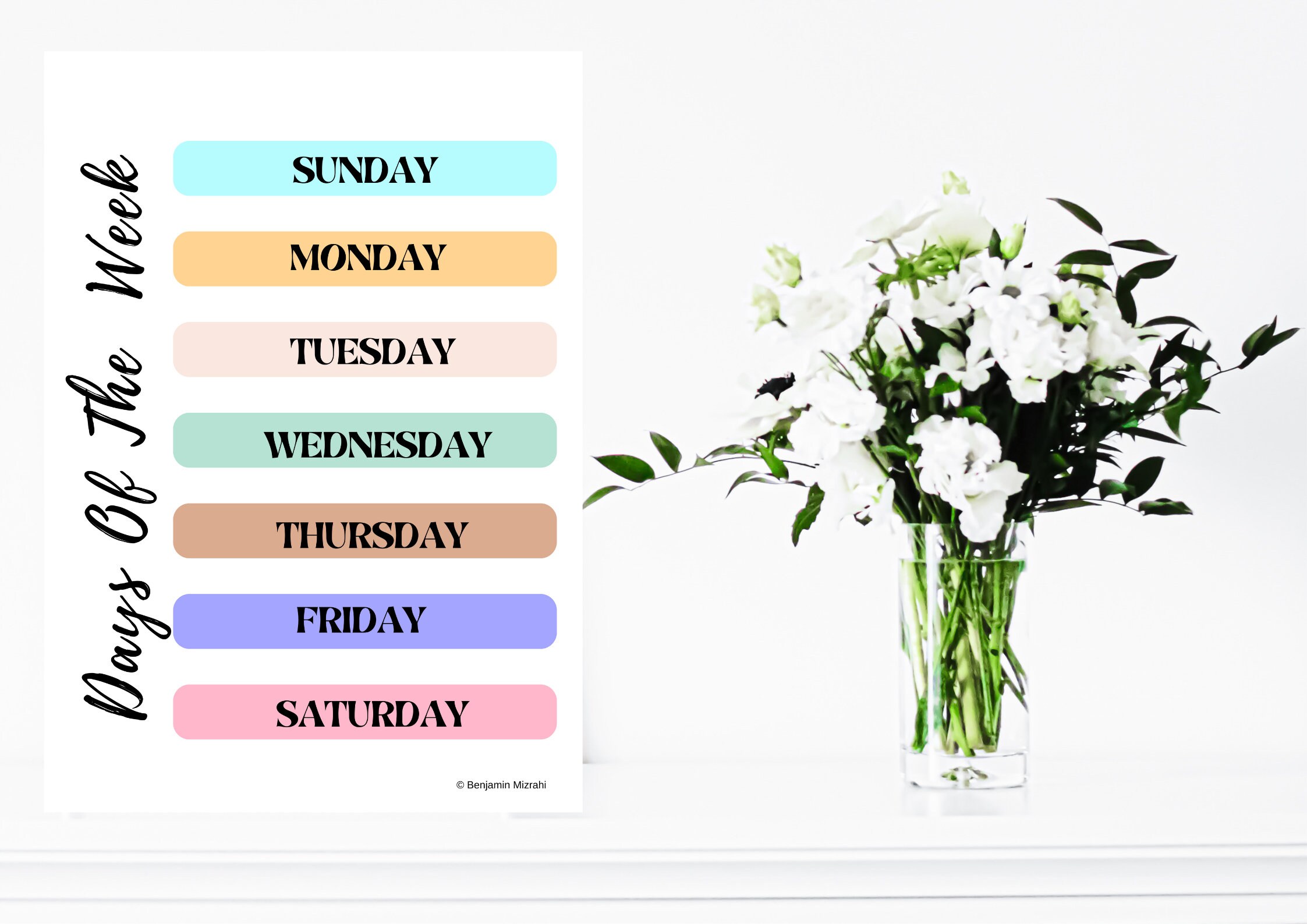 Days of the Week Printable, Learning the Seven Days of the Week, School ...
