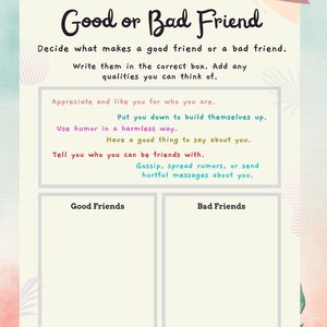 Good Vs Bad Friends Poster – Social Skills Printable (PDF) - Etsy Canada