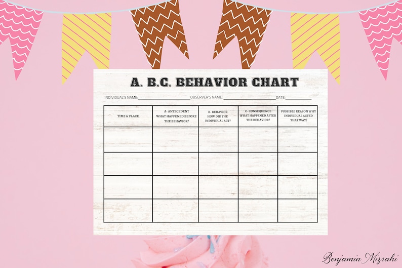 ABC Chart Form Printable for Kids Editable Behavior - Etsy