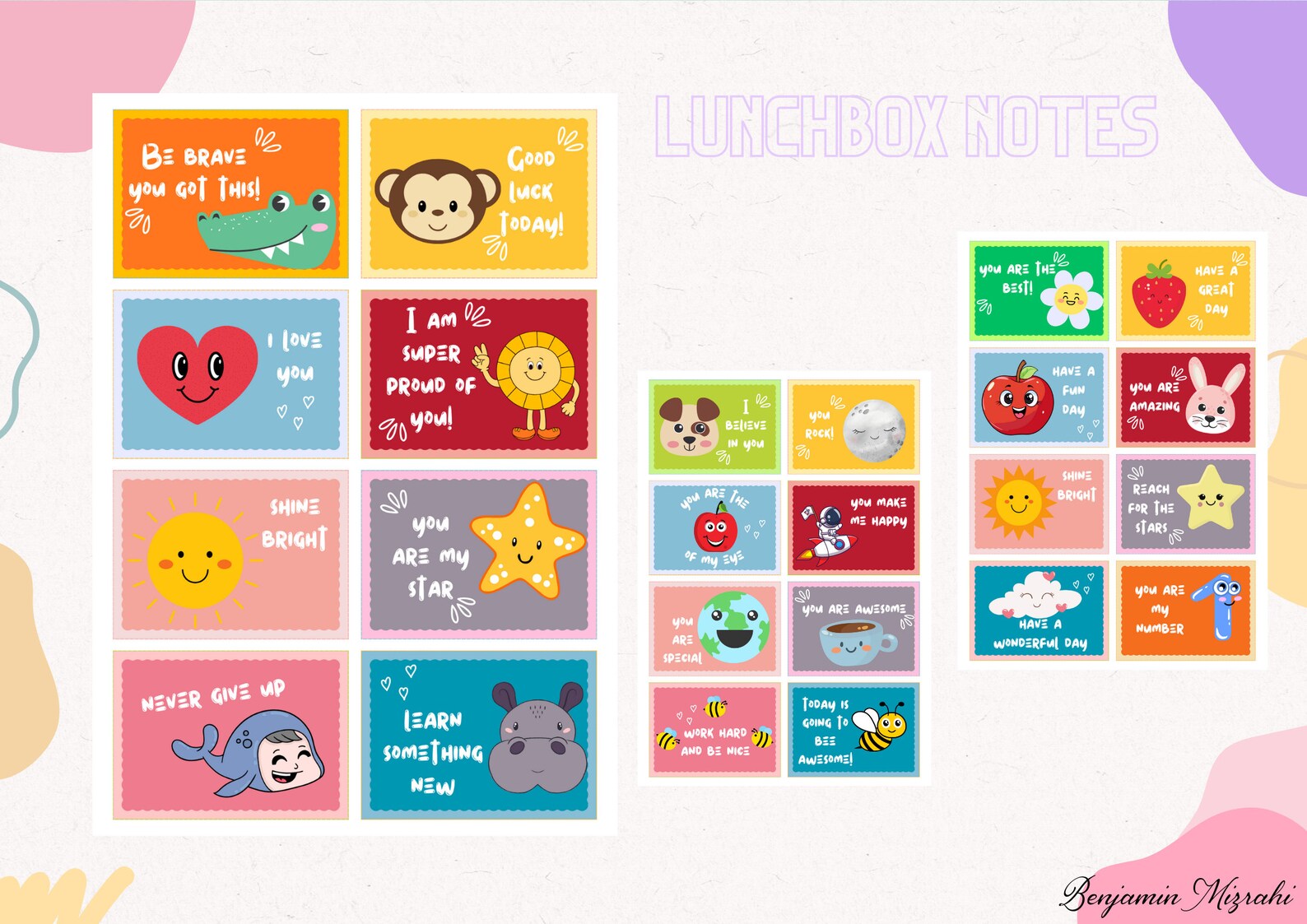 Kids Lunchbox Notes, Positive Affirmations (digital Download) - Etsy