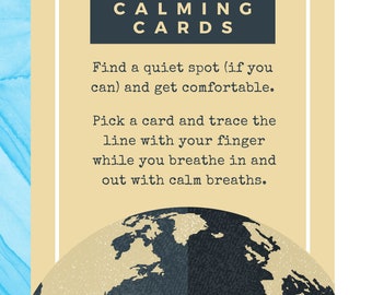 Finger Tracing Calming Cards, Printable Mindfulness Flash Cards, Calm ...
