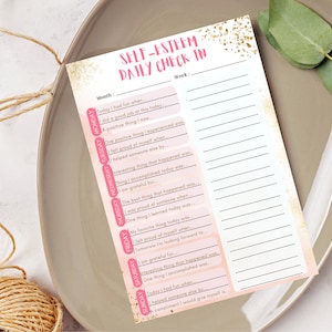 Daily Self-esteem Journal Printable Worksheet Child Therapy Counseling ...