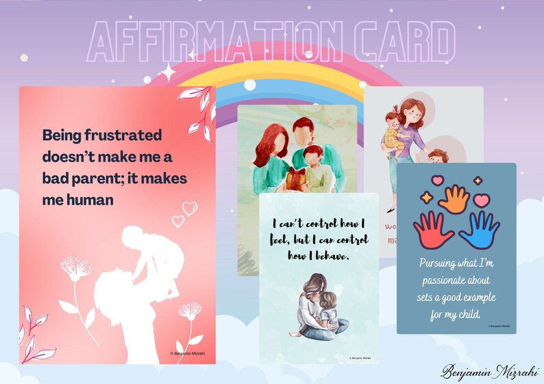 Motherhood Affirmation Cards, Set of 10, Mom Motivation (printable ...