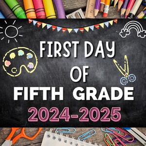 First Day of School Editable Printable Sign Template First - Etsy