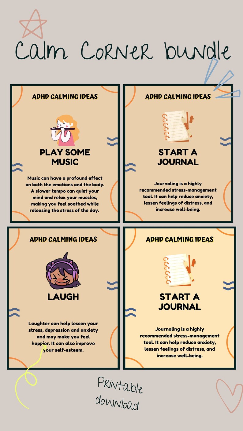 Calm Down Corner Poster – 11 Calming Techniques, Educational Print ...
