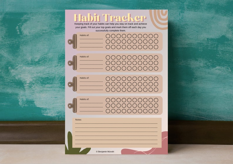 Everyday Habit Tracker Printable | Goal Tracker (digital Download ...
