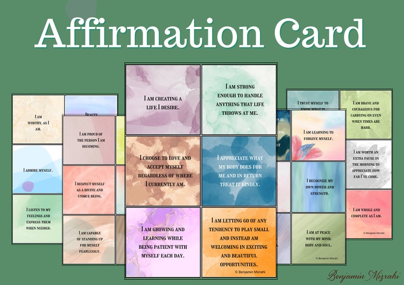 Self Love Affirmation Cards Printable, Confidence Boost (digital ...