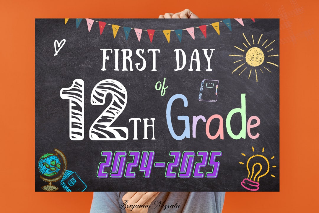 Editable First Day of School Chalkboard Poster Girl - First Day of ...