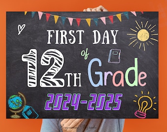 Editable First Day of School Chalkboard Sign First Day of School ...