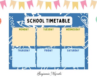 School Schedule Printable Student Planner Back to School Weekly ...