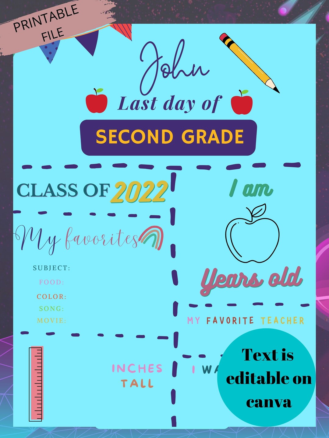 Editable First Or Last Day Of School 2nd Grade Sign For Boy Etsy editable-first-or-last-day-of-school-2nd-grade-sign-for-boy-etsy