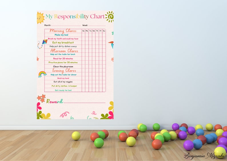 Kids Chores Rewards Printable Responsibilities Chart Chore - Etsy