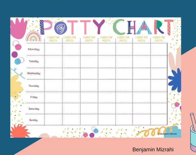 Potty Training Chart for Toddlers, Preschoolers and Kids Toilet ...