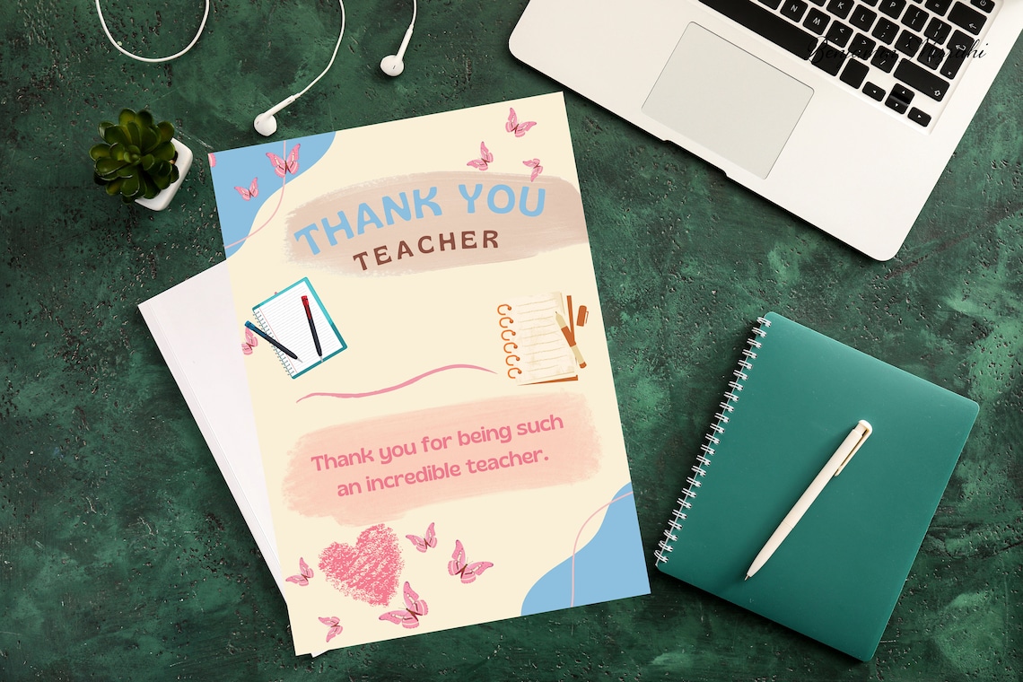 Printable Teacher Thank You Card, Teacher Appreciation Week, Thank You ...