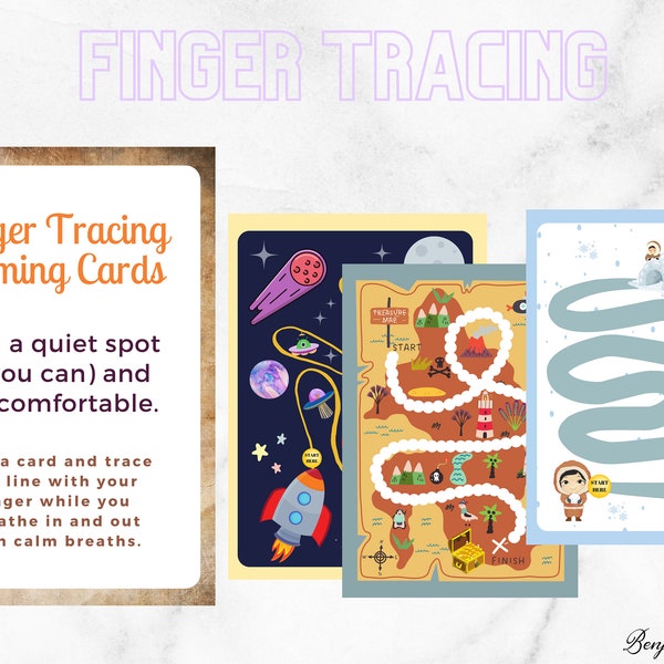 Finger Tracing Calming Cards - Etsy