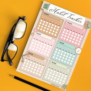 Printable Monthly Habit Tracker Cute Template Daily Habit Tracker ...