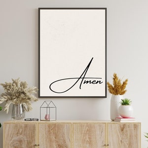 Amen Scripture Print: Minimalist Christian Wall Art (digital Download ...
