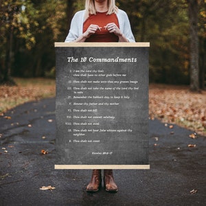 10 Commandments Poster: Exodus 20 Scripture Sign - Etsy