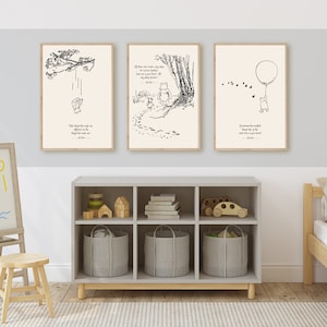 Whinnie the Pooh Classic Pooh Print| 3 Piece Wall Art| Winnie the Pooh ...