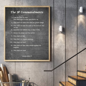 10 Commandments Poster| Exodus 20 Religious Artwork| Christianity Art ...