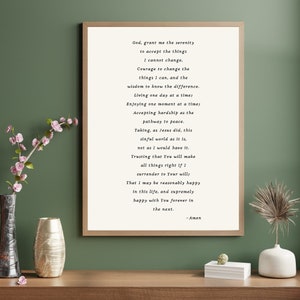 Serenity Prayer Sign Full Serenity Prayer Alcoholics Anonymous Reinhold ...