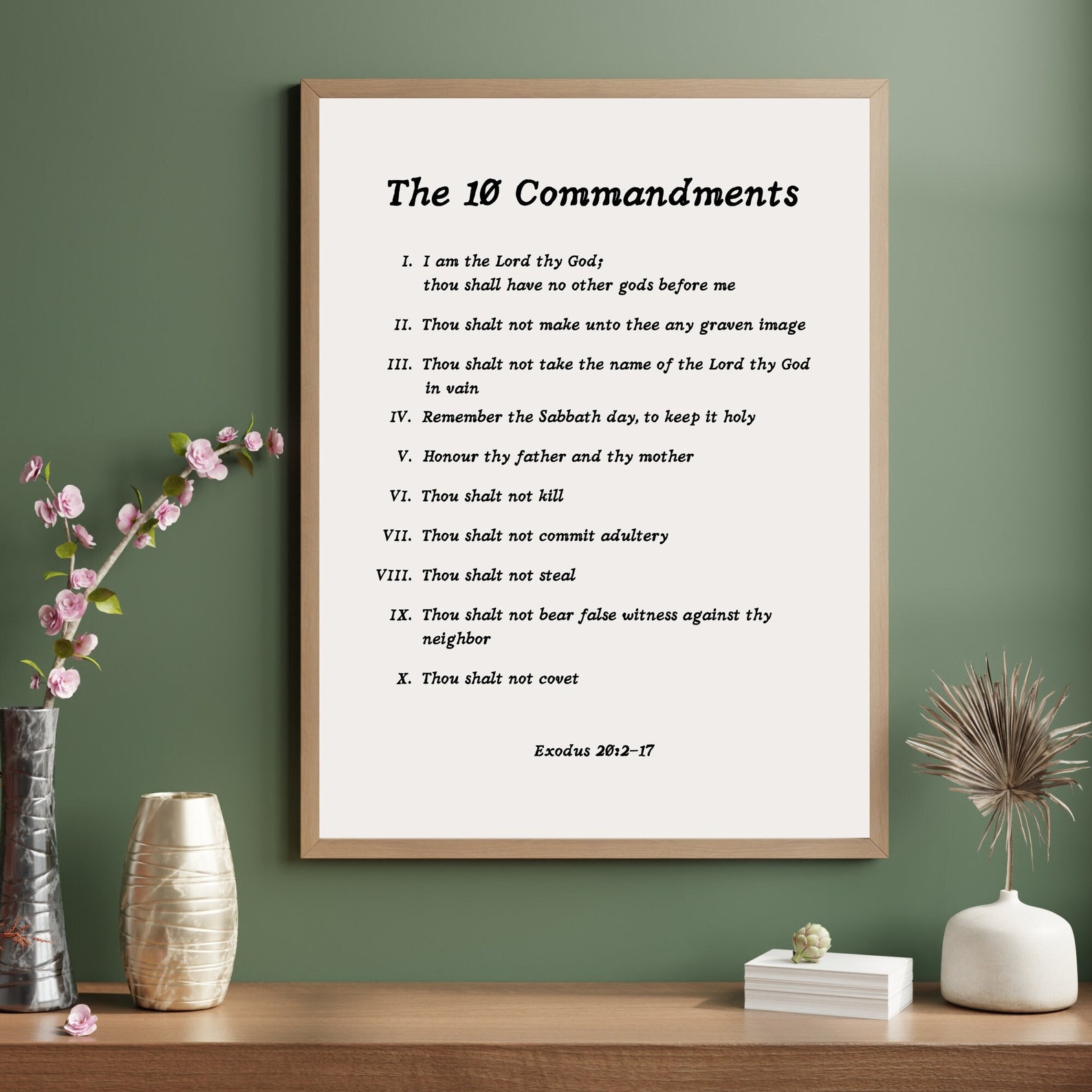 10 Commandments Poster exodus 20 Religious - Etsy