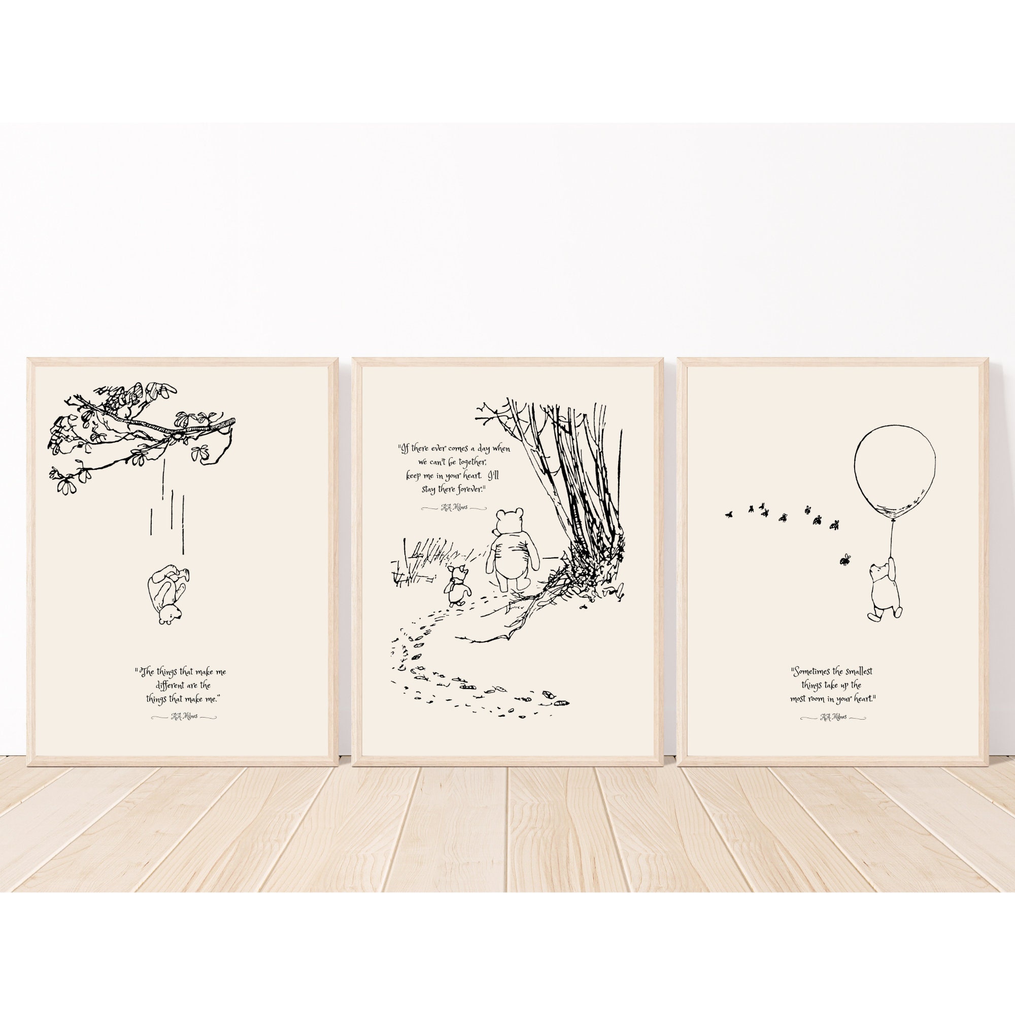 Whinnie the Pooh Classic Pooh Print 3 Piece Wall Art Winnie - Etsy