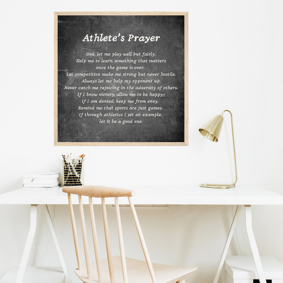 Athlete's Prayer Poster: Christian Sports Motivation - Etsy