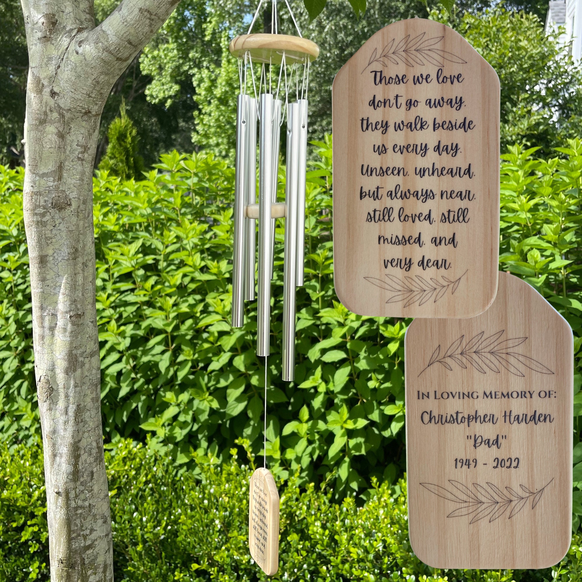 Memorial Wind Chimes Those We Love| Memorial Poem Custom Wind Chime ...