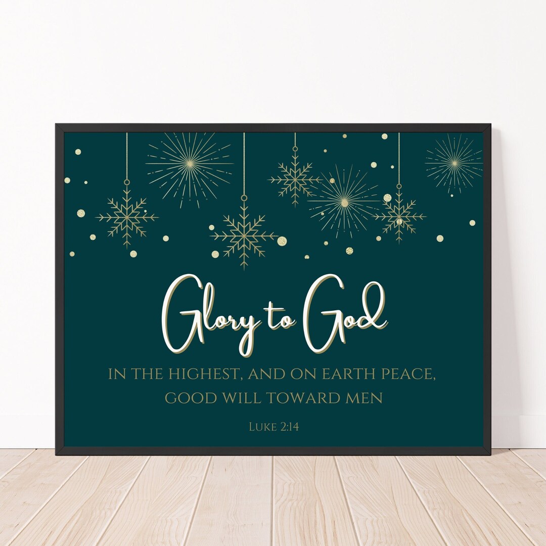 Glory to God Christmas Printable Peace on Earth Sign | to God Be the ...