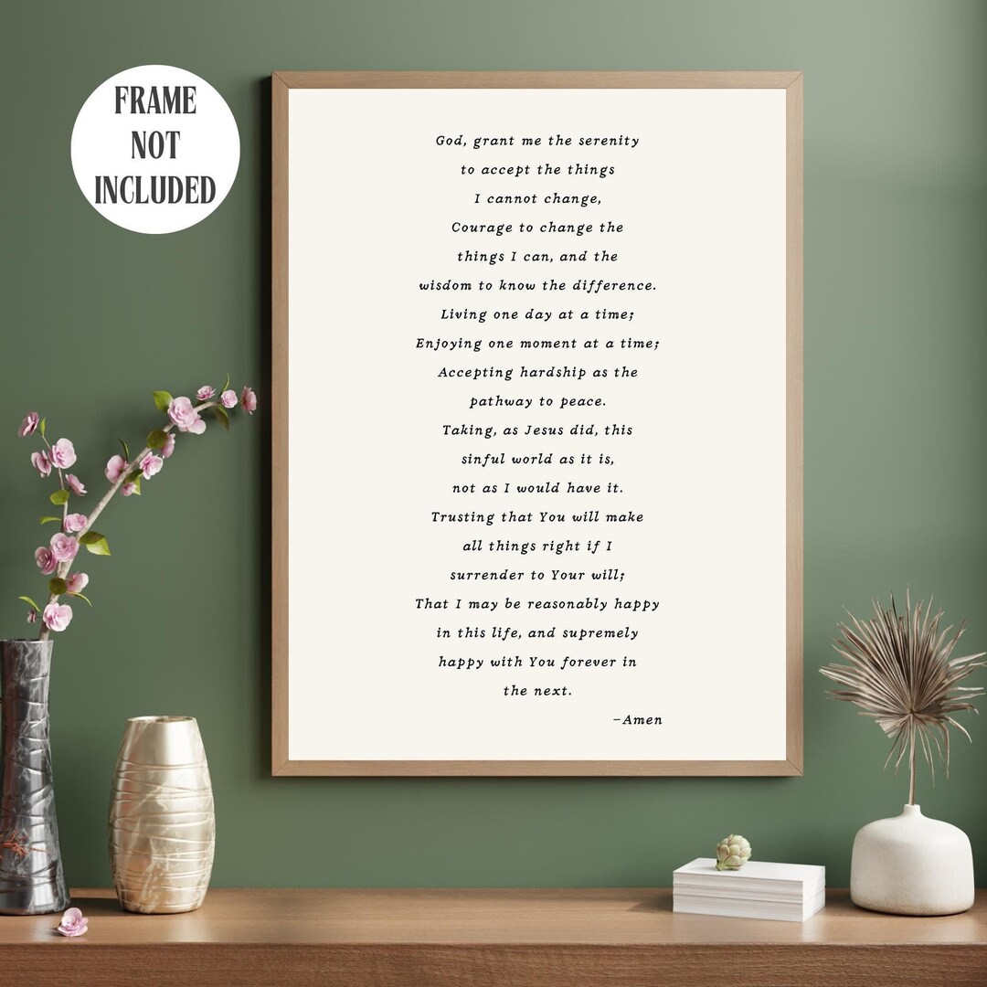Serenity Prayer Sign Full Serenity Prayer | Alcoholics Anonymous ...