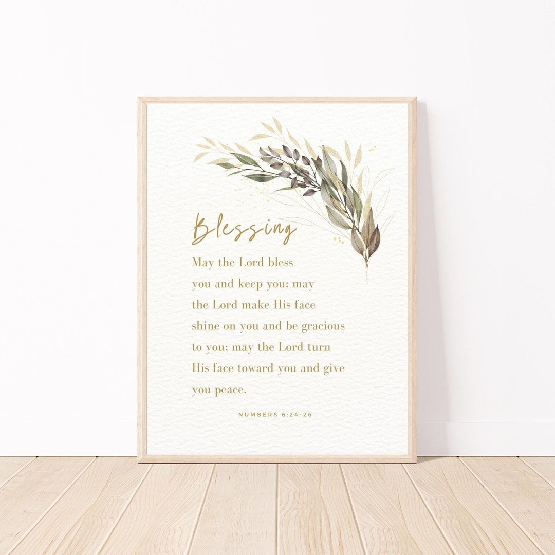 The Blessing Wall Art Prayer Printable |may the Lord Bless You and Keep ...