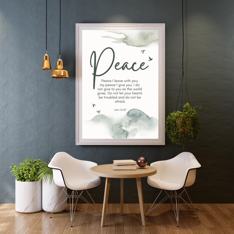 Peace I Leave With You John 14 27 Faith Printable Bible Verse - Etsy