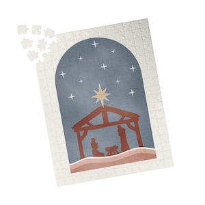 Nativity Puzzle | Nativity Scene Christmas Puzzle| Boho Christian Art ...