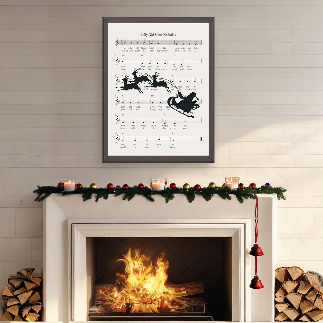 St Nicholas Song Lyric Art: Christmas Sheet Music Print - Etsy