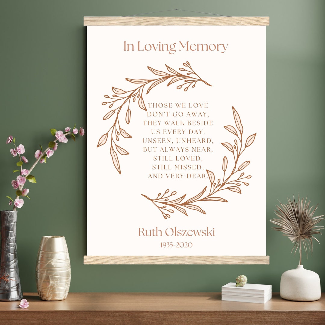 Custom Memorial Poem Print: Sympathy Gift, Loss of Loved One - Etsy
