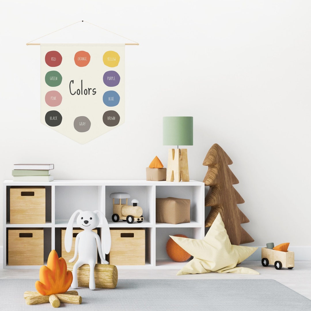 Color Chart Nursery Banner Primary Colors Educational Poster - Etsy
