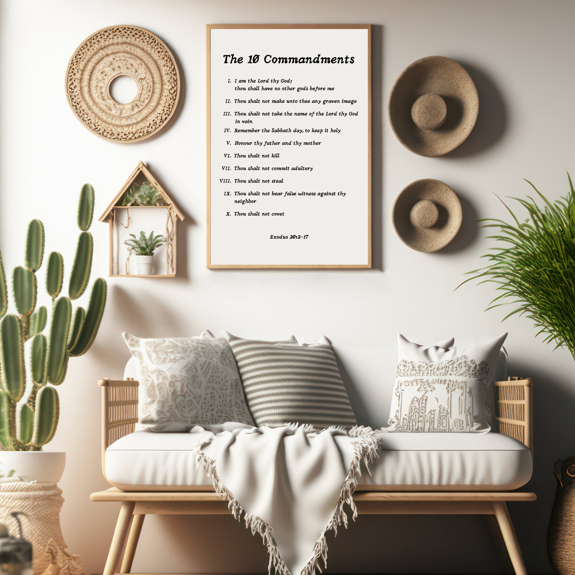 10 Commandments Poster Exodus 20 Religious Artwork - Etsy