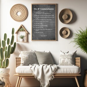 10 Commandments Poster| Exodus 20 Religious Artwork| Christianity Art ...