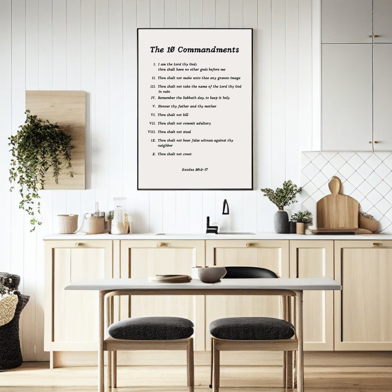 Ten Commandments Poster: Exodus 20 Scripture Art (digital Download) - Etsy