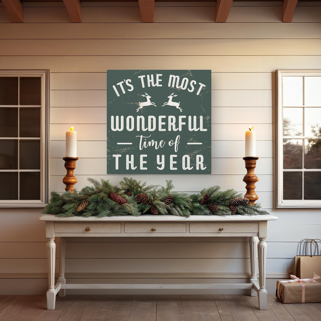 Christmas Mantel Sign: Retro Christmas Sign-holiday Seasonal Decor - Etsy