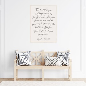 Numbers 6 24 26 Sign Blessing Lyrics Wall Art | the Lord Bless You and ...