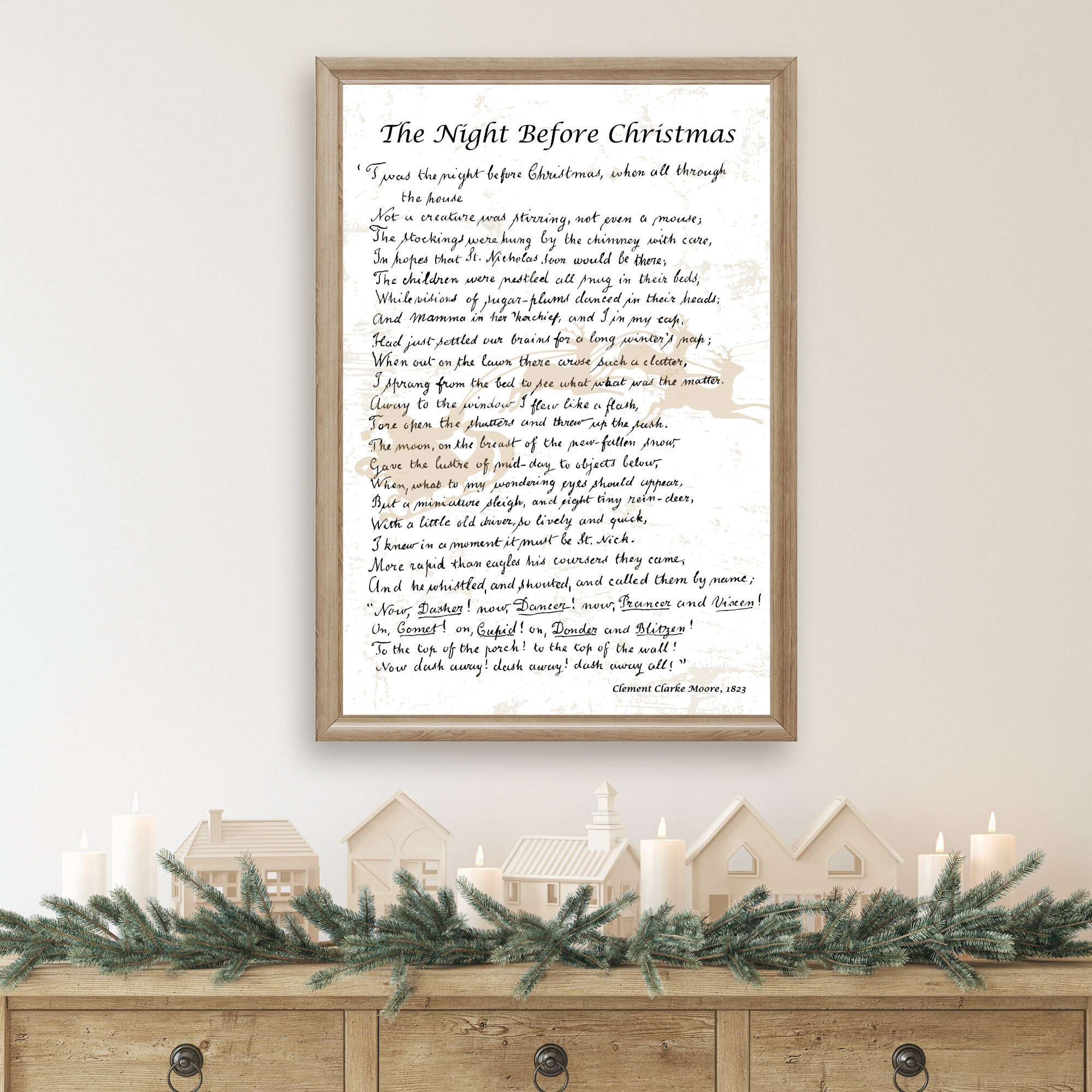 Twas the Night Before Christmas Poemsanta Printable Large Christmas ...