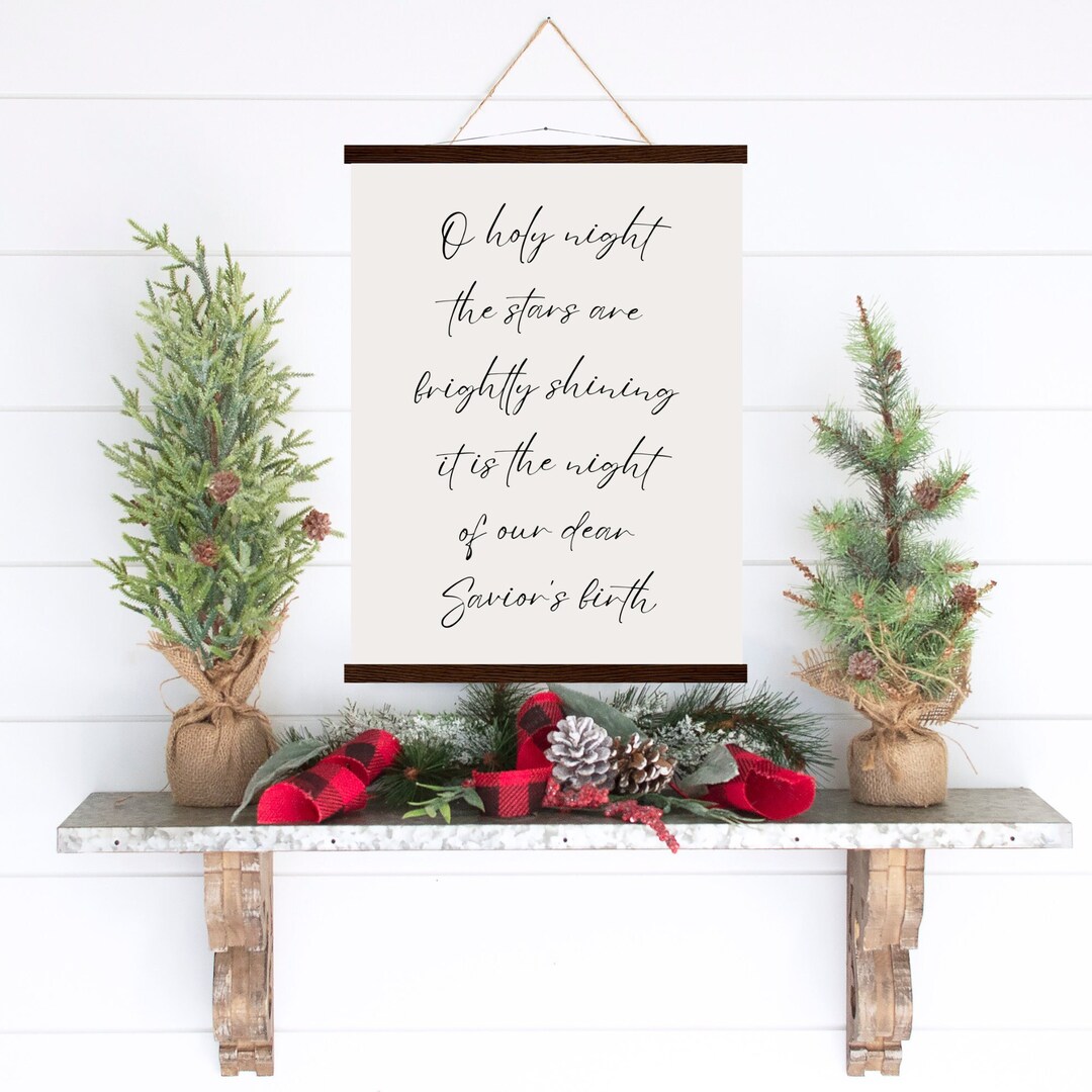 O Holy Night Sign Large Christmas Sign | Minimal Christmas Holiday Wall ...