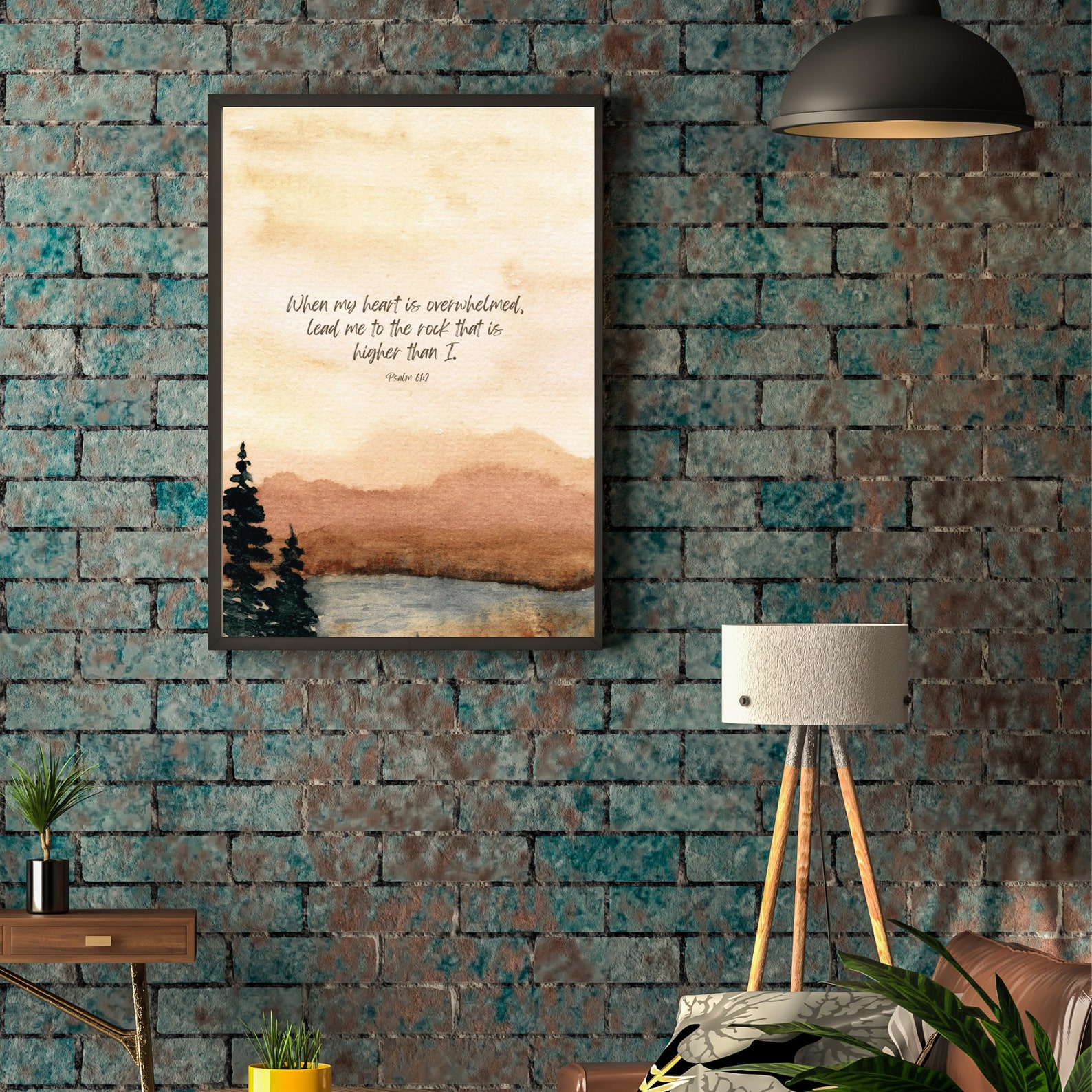 Psalm 61 2 When My Heart is Overwhelmed Bible Verse Poster |psalm 61 ...