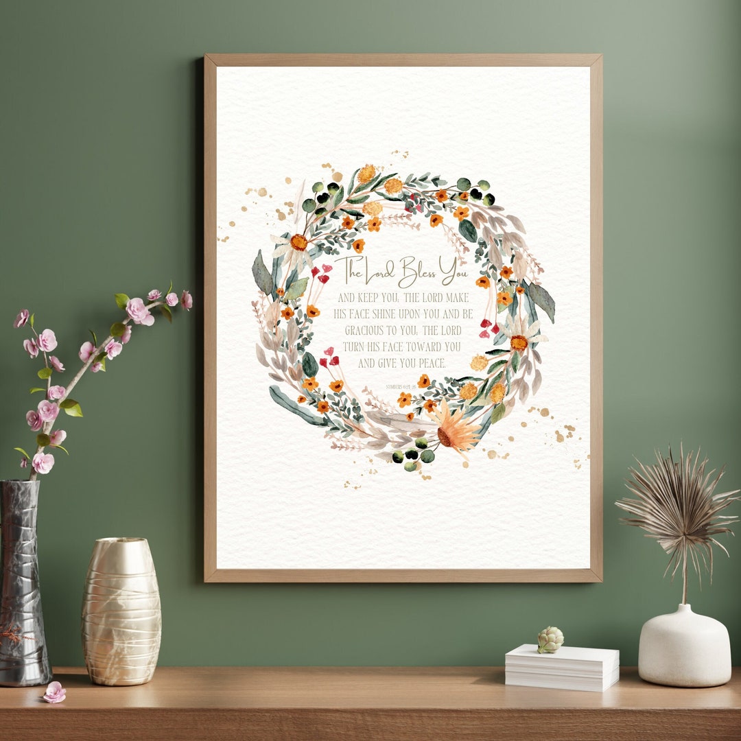 May the Lord Bless You and Keep You Scripture Sign Prayer Poster | Numbers 6 24 26 Sign| the ...