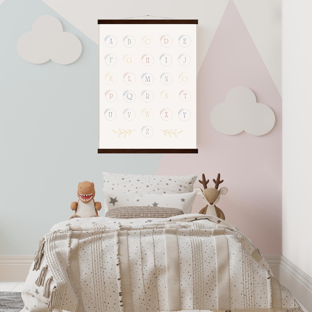 Wildflower Alphabet Poster: Woodland ABC Wall Art Tapestry - Etsy