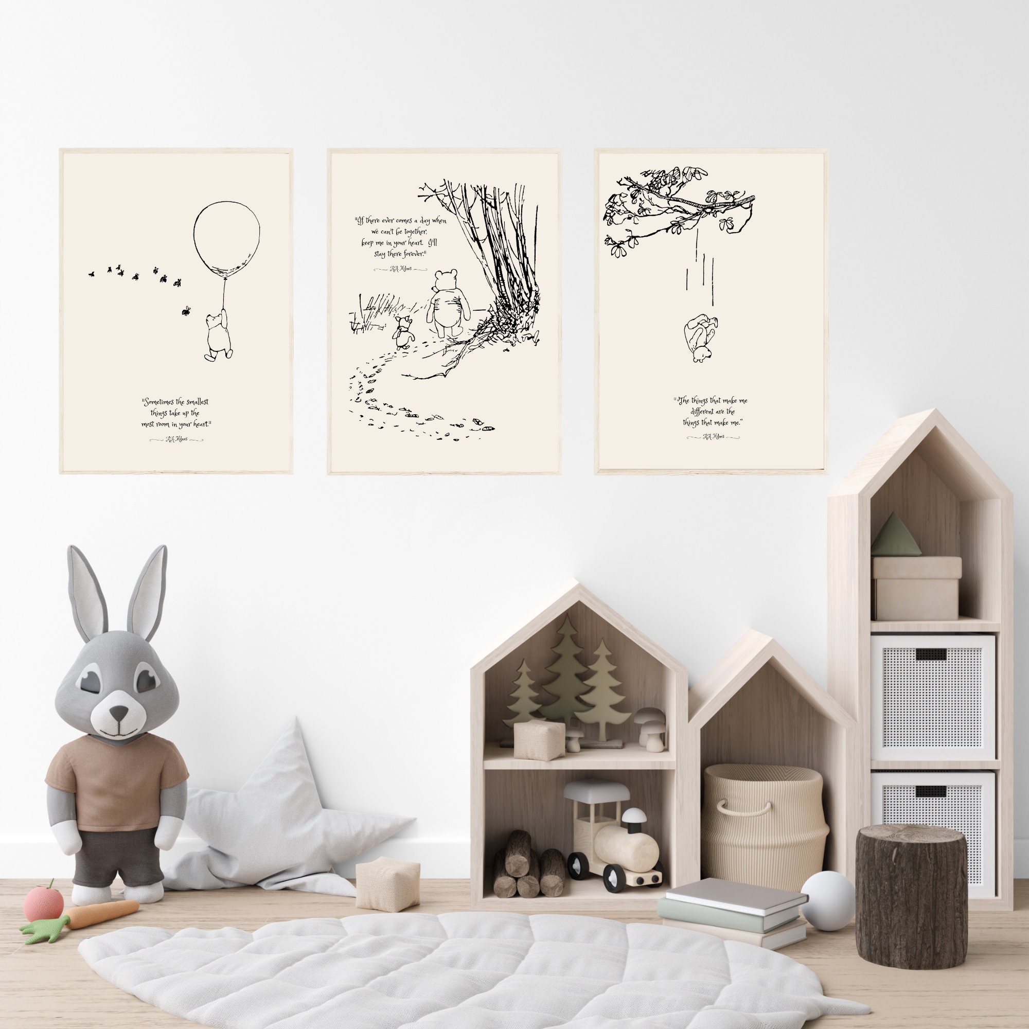 Whinnie the Pooh Classic Pooh Print 3 Piece Wall Art Winnie - Etsy