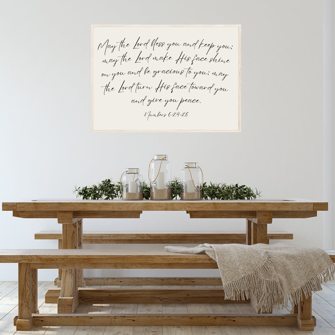 Numbers 6 24 26 Sign the Blessing Lyrics Wall Art | May the Lord Bless ...